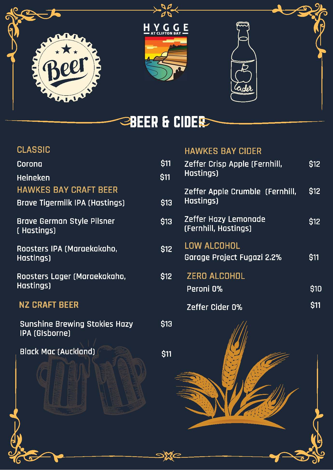 Hygge at Clifton Bay | Café Menu | Te Awanga, Hawkes Bay